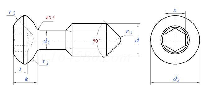 ISO 5835 (F3) - 1991-内六角接骨螺钉 (HB型) [Figure 3]- 易紧通