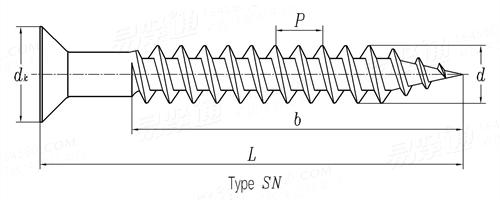 DIN 18182-2 (SN) - 2010Countersunk Head Double-threaded Drywall Screws
