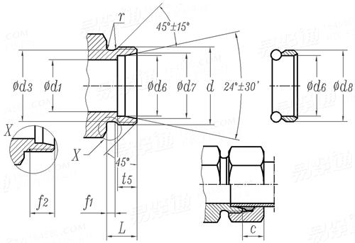 ISO 8434-1 (CR) - 2018Cutting Ring (CR) and 24° Cone End